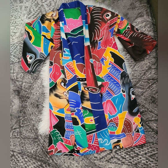 Jackets & Coats | Vintage Japanese Vivid Art Kimono | Poshmark